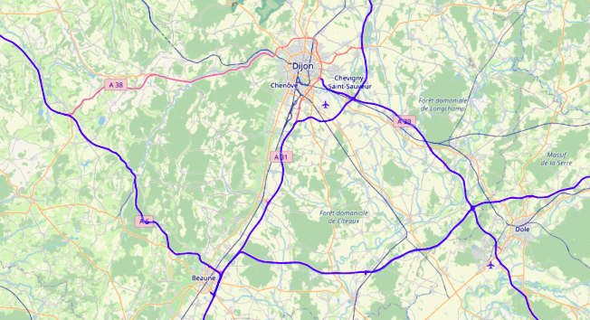 Roadway Map France File:Travel Times By Road In France From Paris