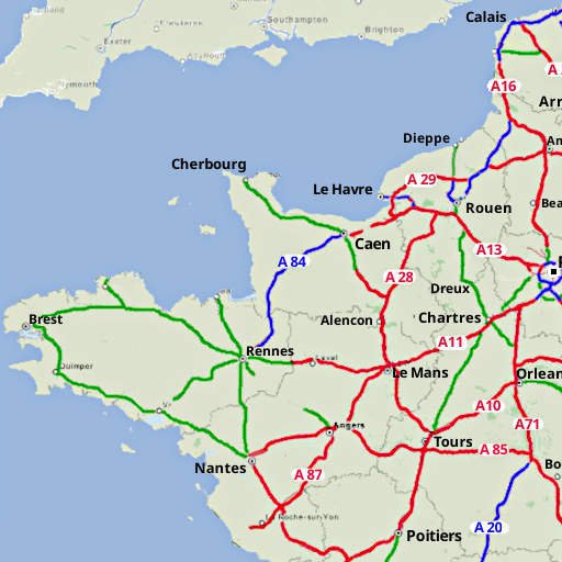 A route map of France - toll motorways and free routes | About-France.com