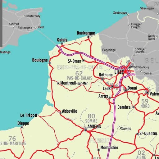 High-resolution French rail network map